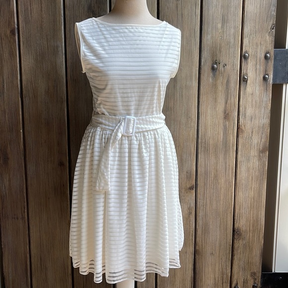 vfish | Dresses | Vfish All White Occasion Dress With Sheer Bands ...